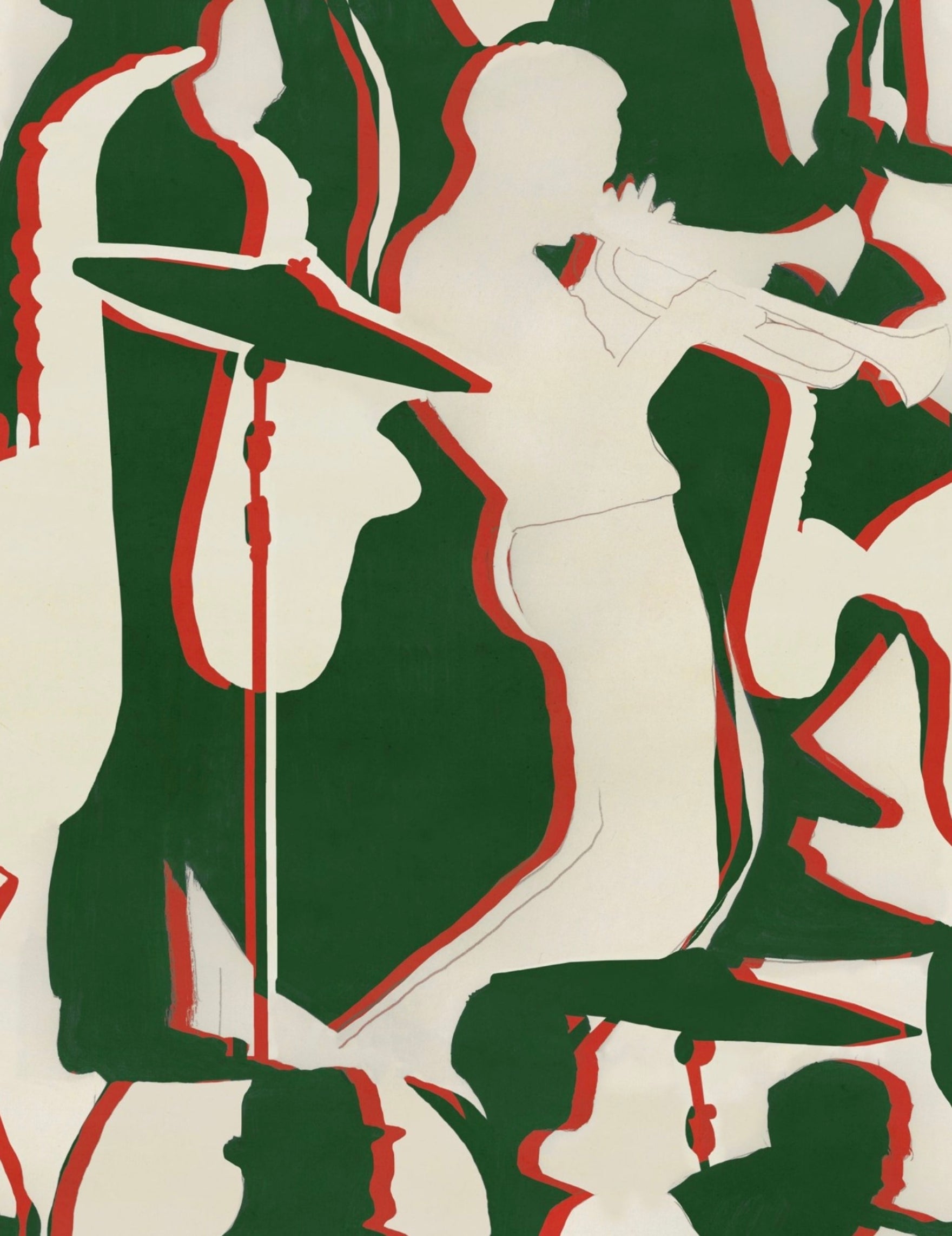 Wall wallpaper Tripping Green | Salu Home